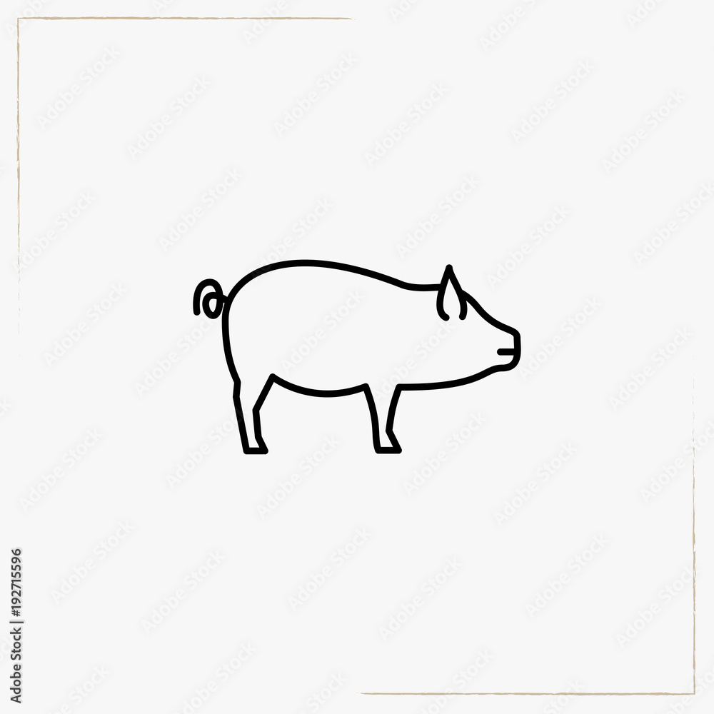 pig line icon Stock Vector | Adobe Stock