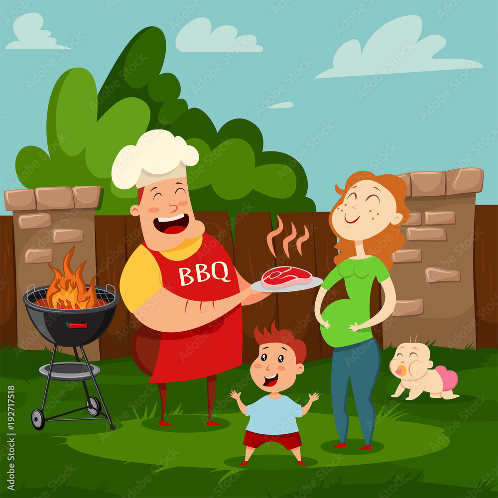 Bbq Party Cartoon
