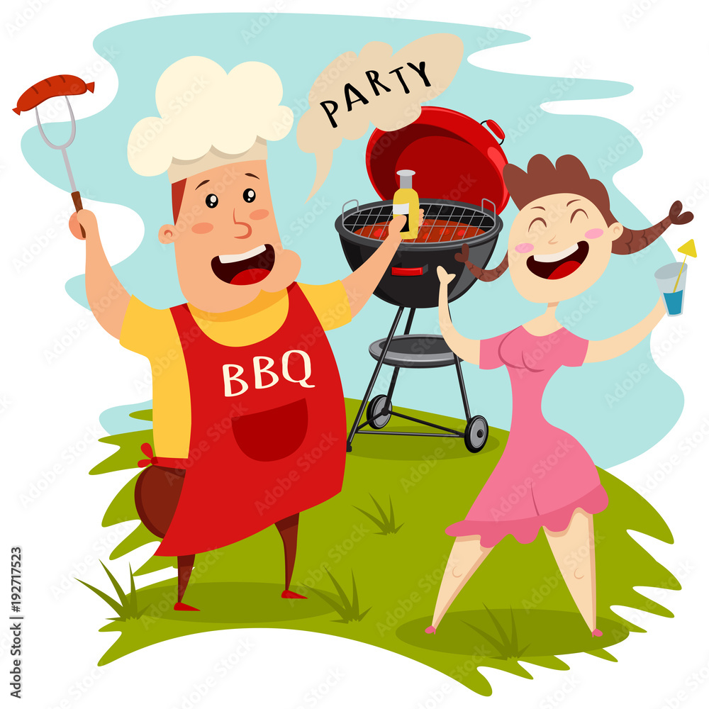 Bbq Party Cartoon