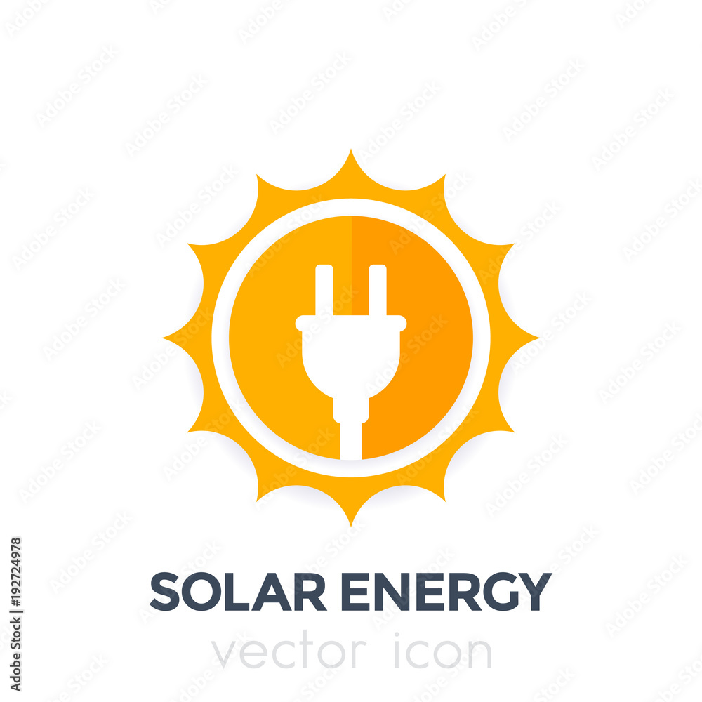 Solar energy vector logo, icon Stock Vector | Adobe Stock