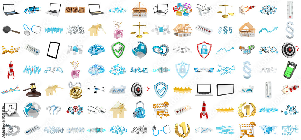 3D rendering modern icons Stock Illustration | Adobe Stock