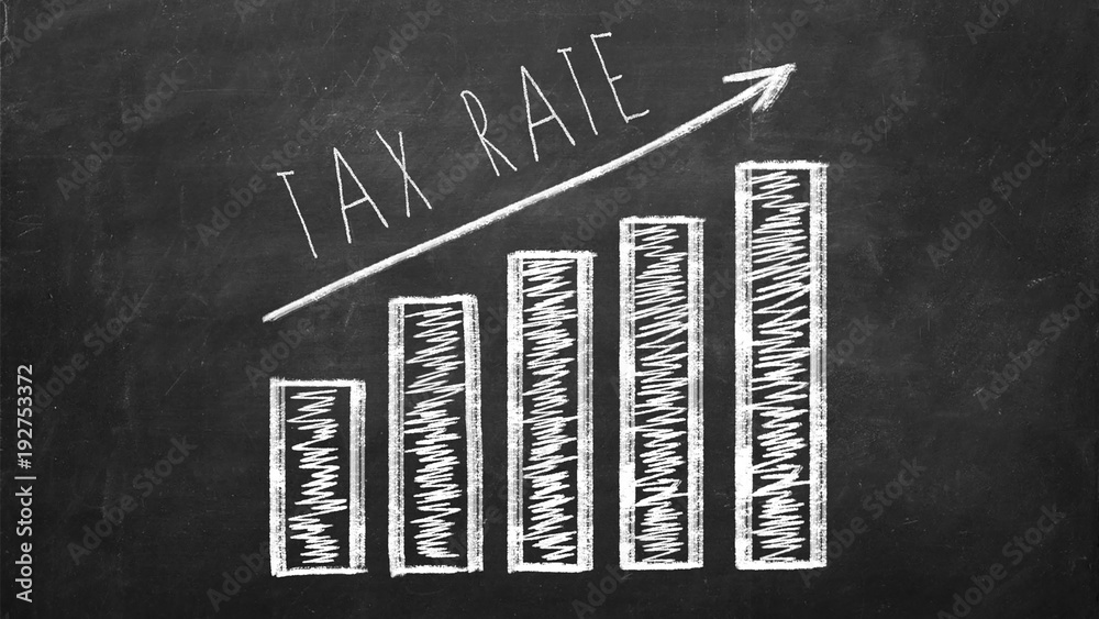 Diagram showing current trend of increasing Tax Rates. Stock Photo ...