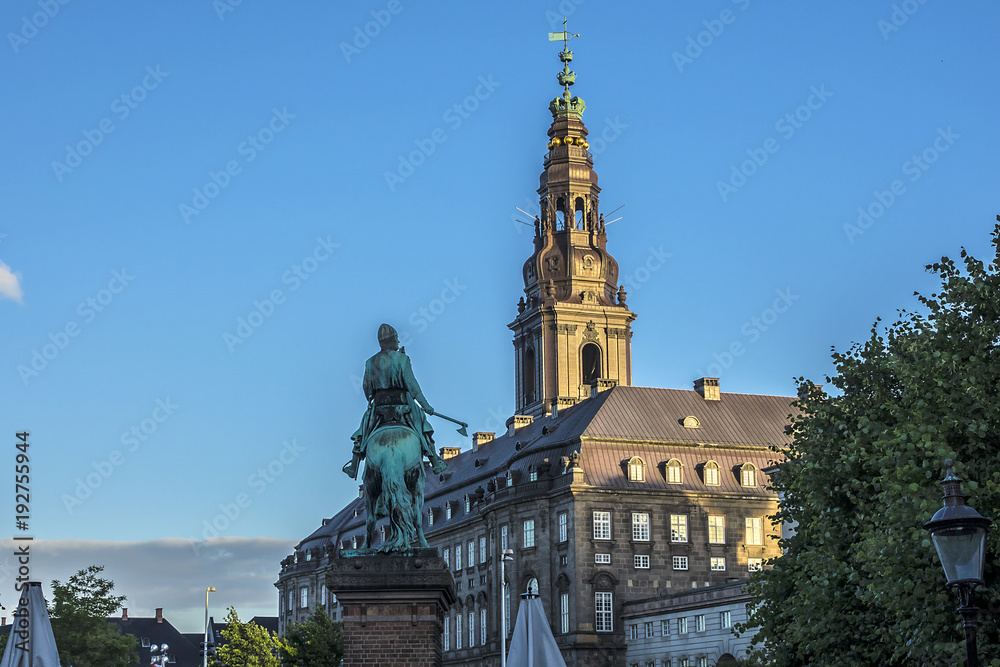 Tower of old Christiansborg Palace. Christiansborg Palace on ...