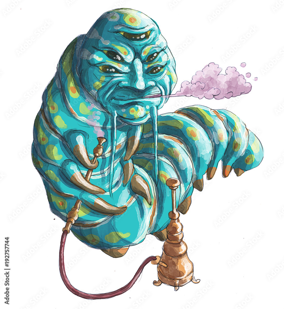 Alice In Wonderland Hookah Drawing