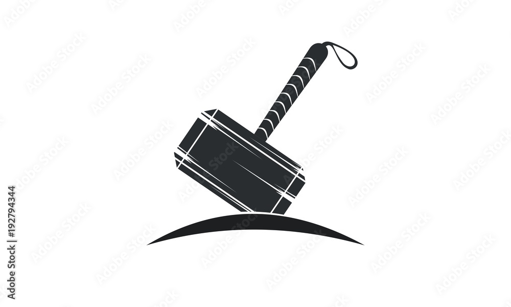 thunder hammer illustration, vector art, Hammer of Thor silhouette ...
