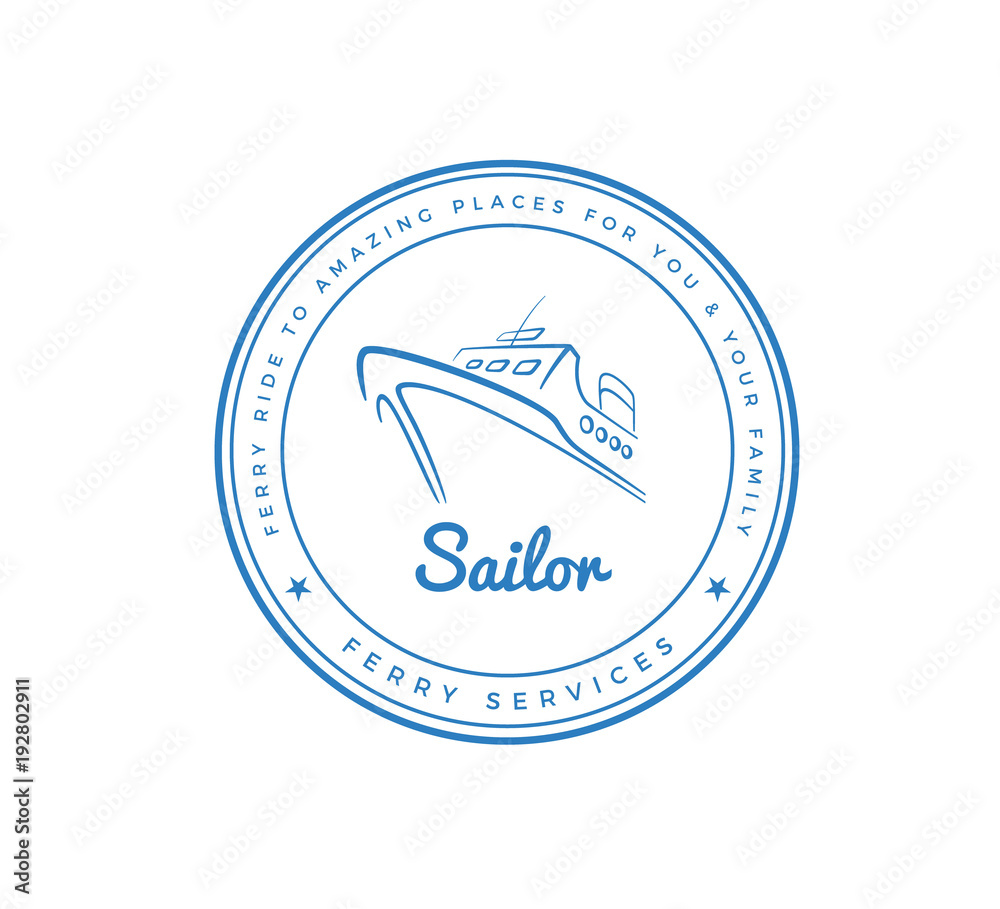 Ship and ferry services vector logo. Nautical Vessel icon. Travel ...
