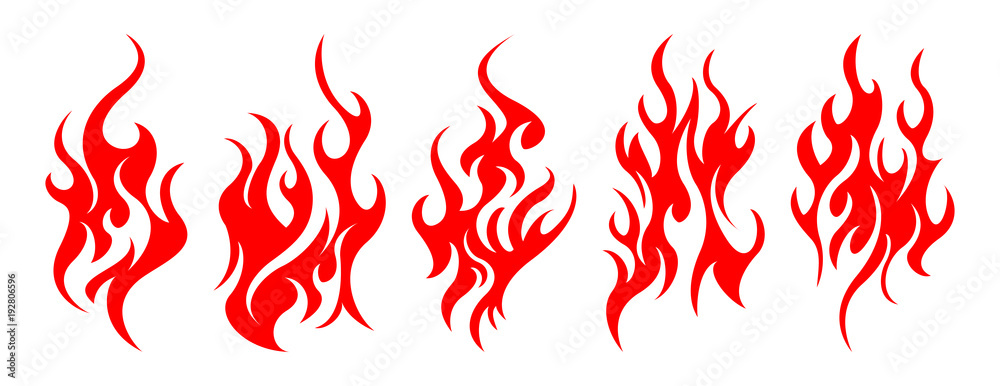 Set of vector fire design elements Stock Vector | Adobe Stock