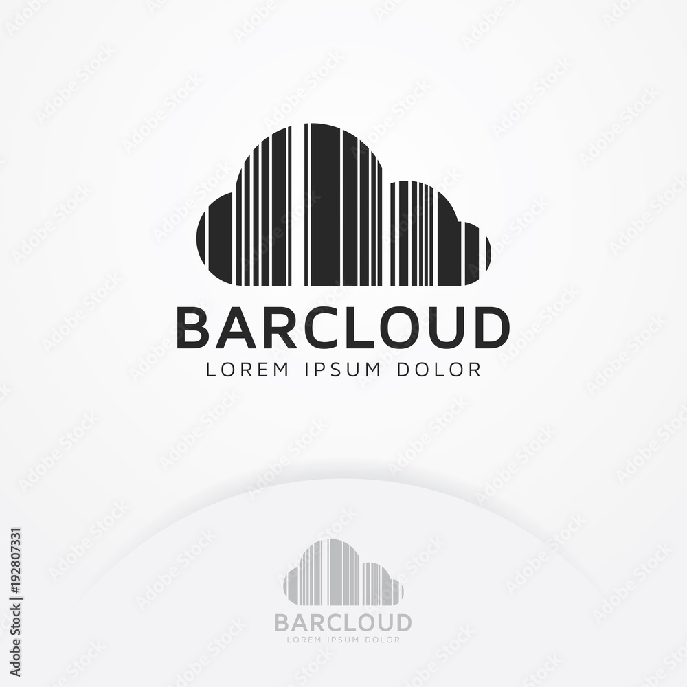Bar code cloud logo design. Bar code cloud storage logo design for app ...