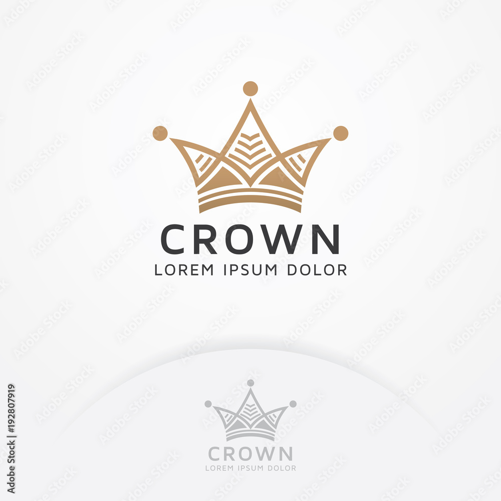 Crown logo design. Unusual vector Gold crown for Fashion logo, Boutique ...