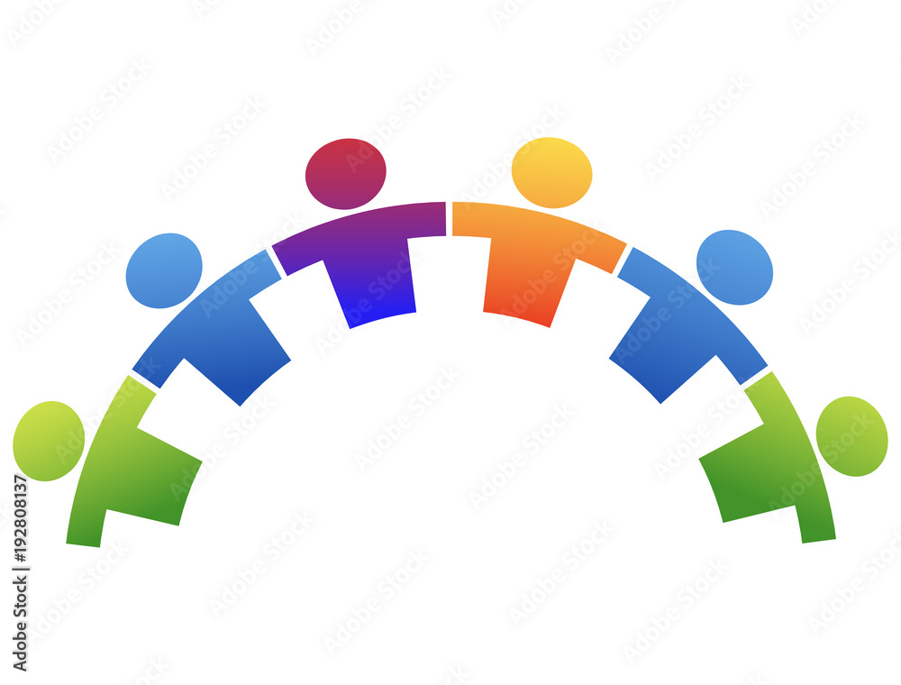 Vettoriale Stock sfondo, amici, solidarietà, riunione, girotondo ...