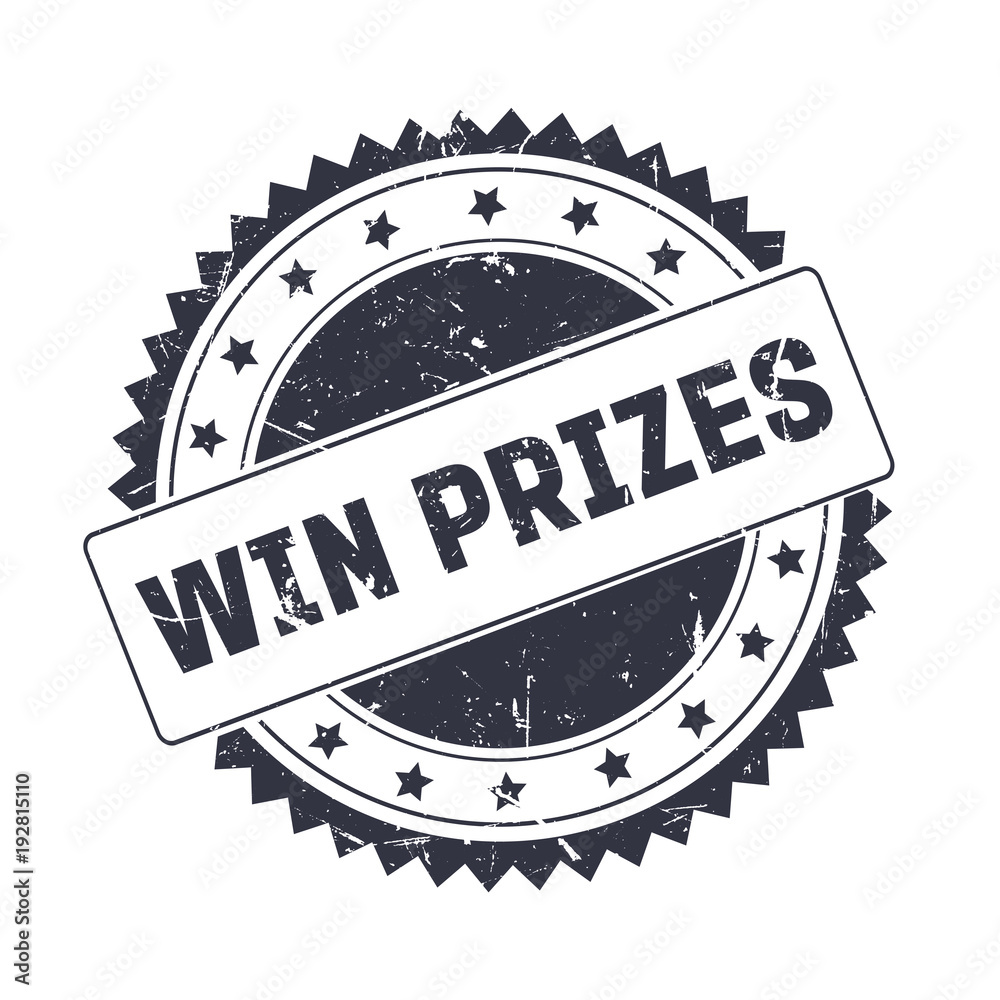 Win Prizes Black grunge stamp isolated Stock Photo | Adobe Stock