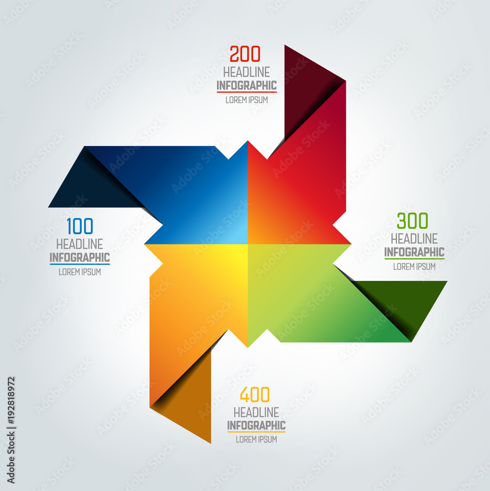Four arrows infographic, chart, scheme, diagram. Stock Vector | Adobe Stock