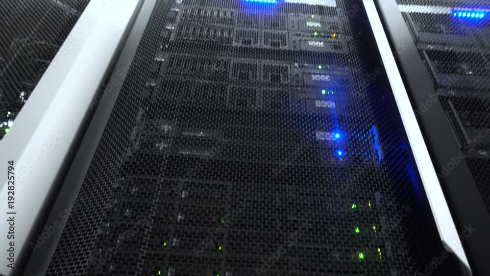 Servers in data center. Servers racks close up in Modern data center ...