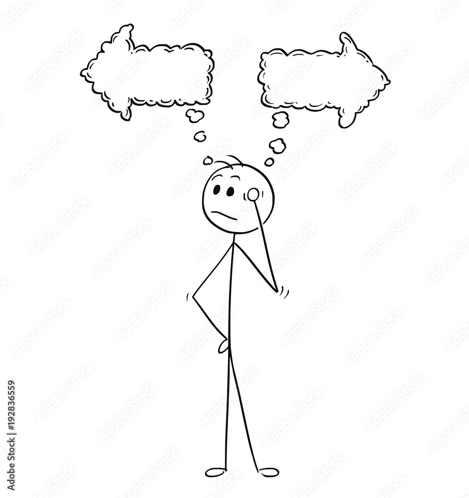 Cartoon stick man drawing conceptual illustration of businessman ...