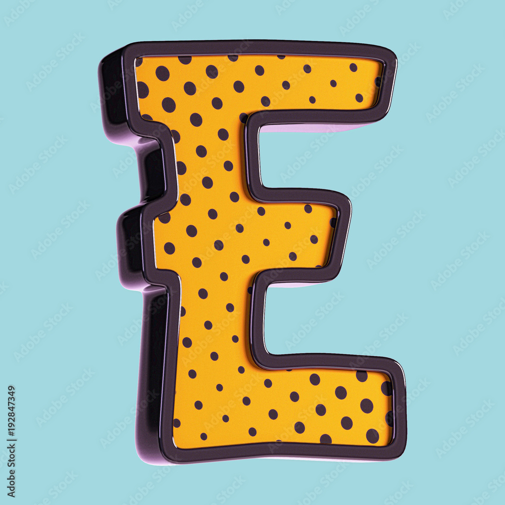 Letter E. Pop Art Font. 3d Font with Halftone Pattern. Retro Comic Book ...