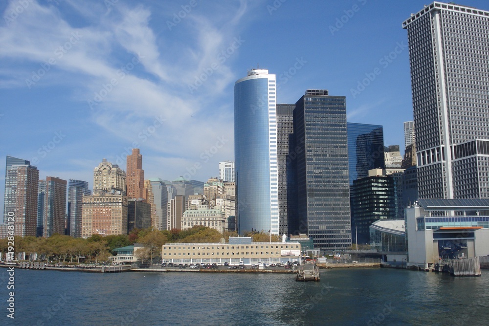 Breathtaking landscape view from Staten Island ferry of the water and ...