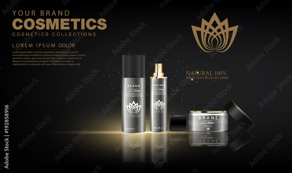 Luxury cosmetic Bottle package skin care cream, Beauty cosmetic product ...