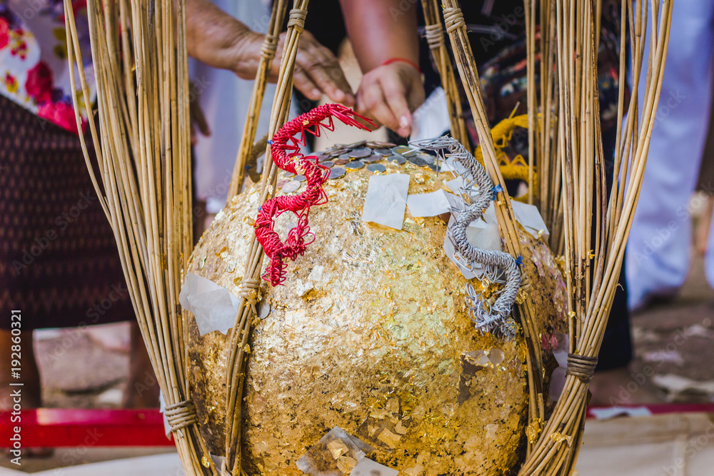 Thailand tradition, An inauguration ceremony called "FANG LUUK NIMIT ...