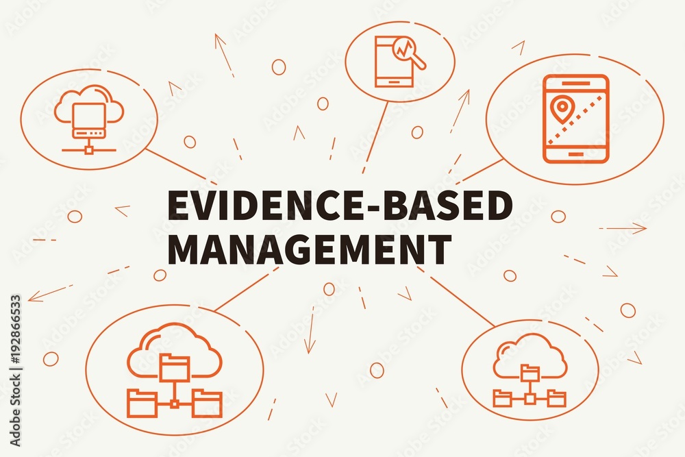 Business illustration showing the concept of evidence-based management ...