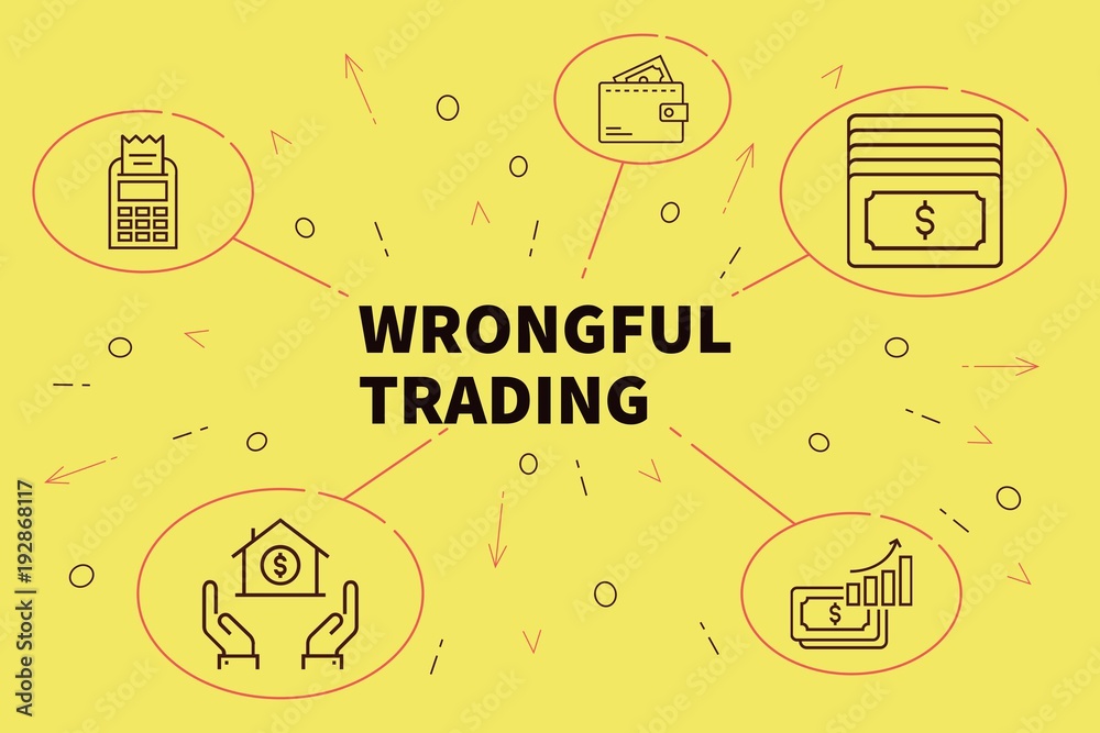 Business illustration showing the concept of wrongful trading Stock ...