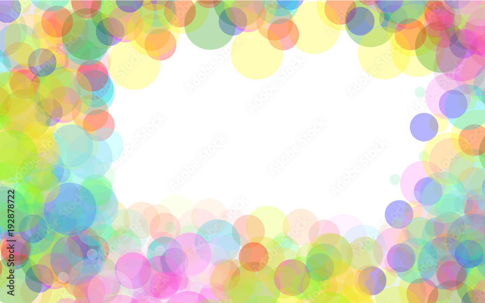 Frame of multicolored transparent abstract shiny beautiful light spots ...