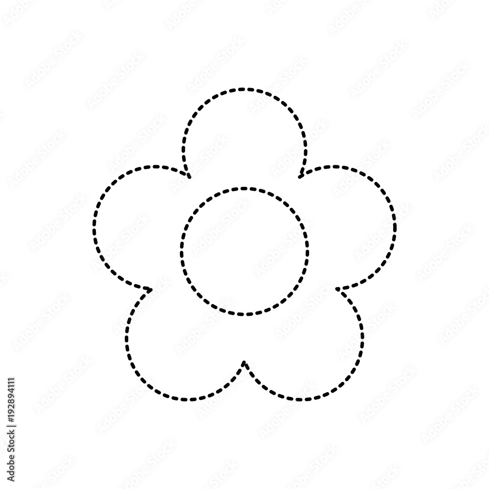 flower delicate decoration ornament icon vector illustration dotted ...