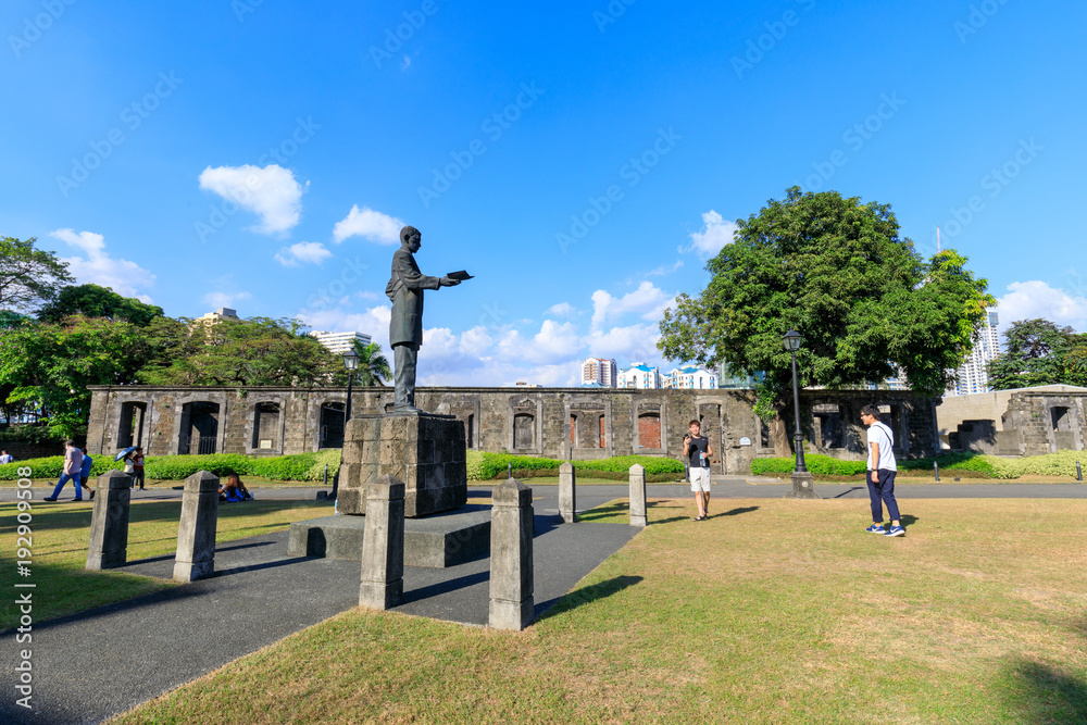 Rizal statue at Fort Santiago, Intramuros district, Manila city Stock ...