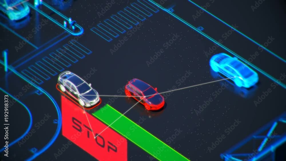 autonome transportation system concept, smart city, Internet of things ...