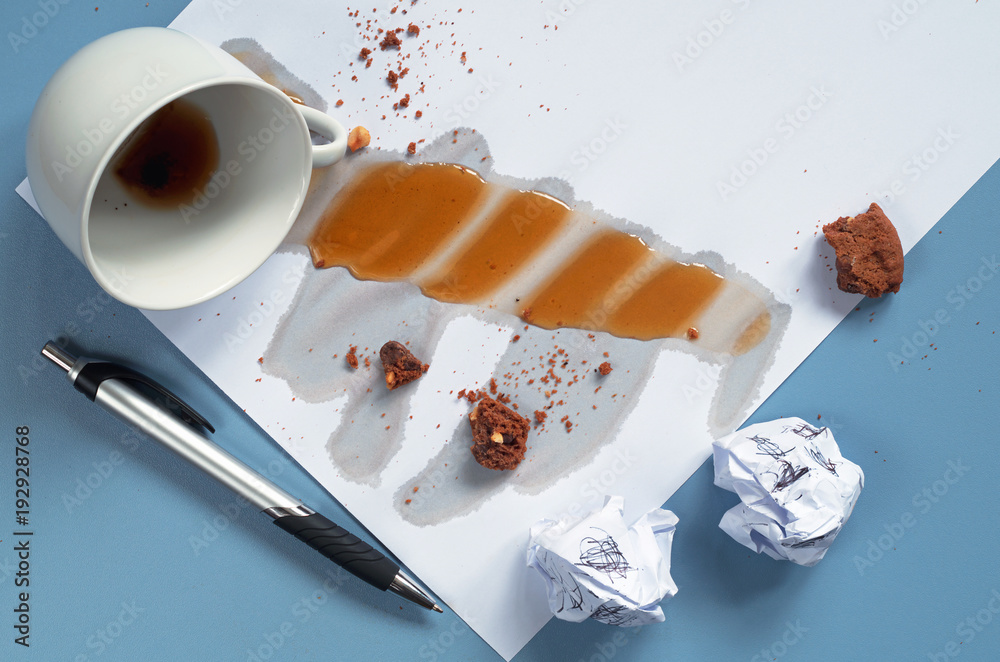Coffee Spill On Paper