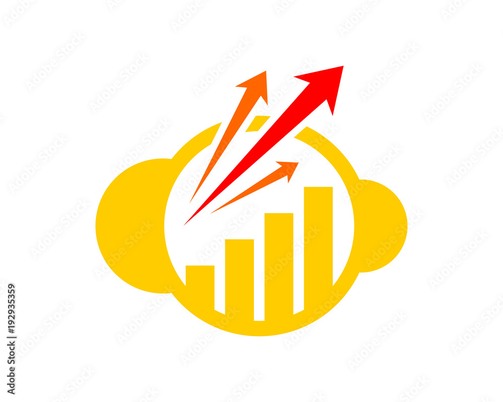 yellow cloud chart diagram chart diagram business image vector icon ...