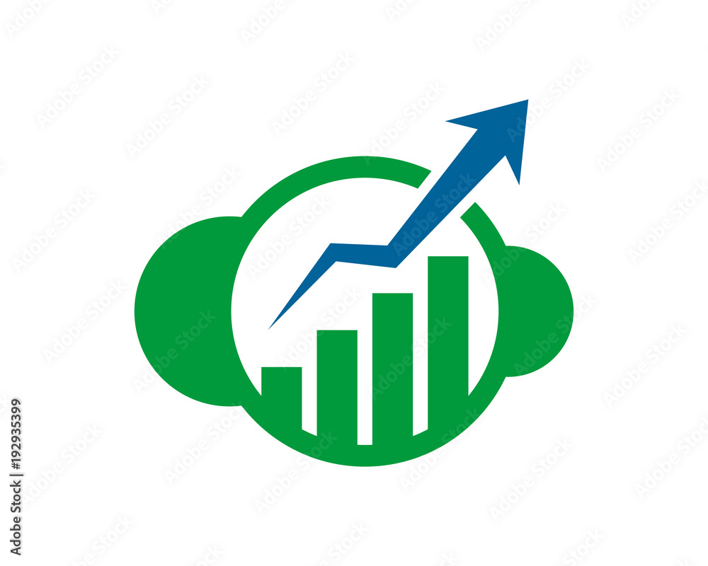 cloud graph green chart diagram business image vector icon logo symbol ...