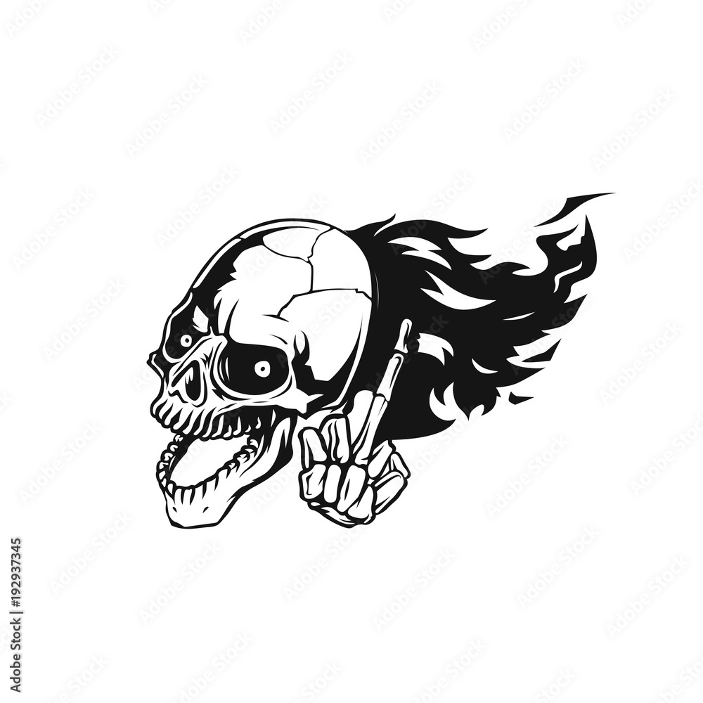 skull flying logo vector illustration. Stock Vector | Adobe Stock
