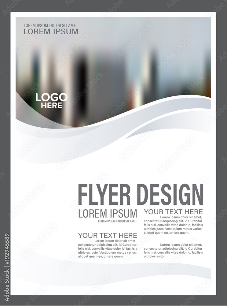 Black and white flyer design template. Annual Report Leaflet cover ...