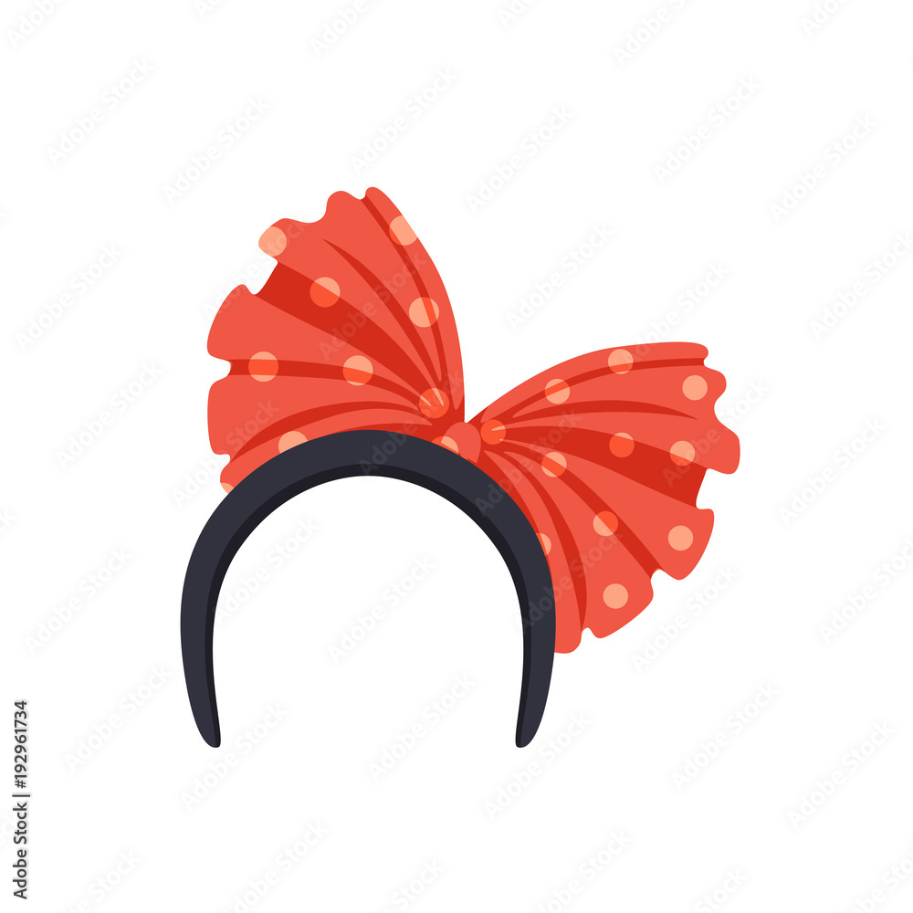 Headband with red bow, masquerade decor, carnival headdress element ...