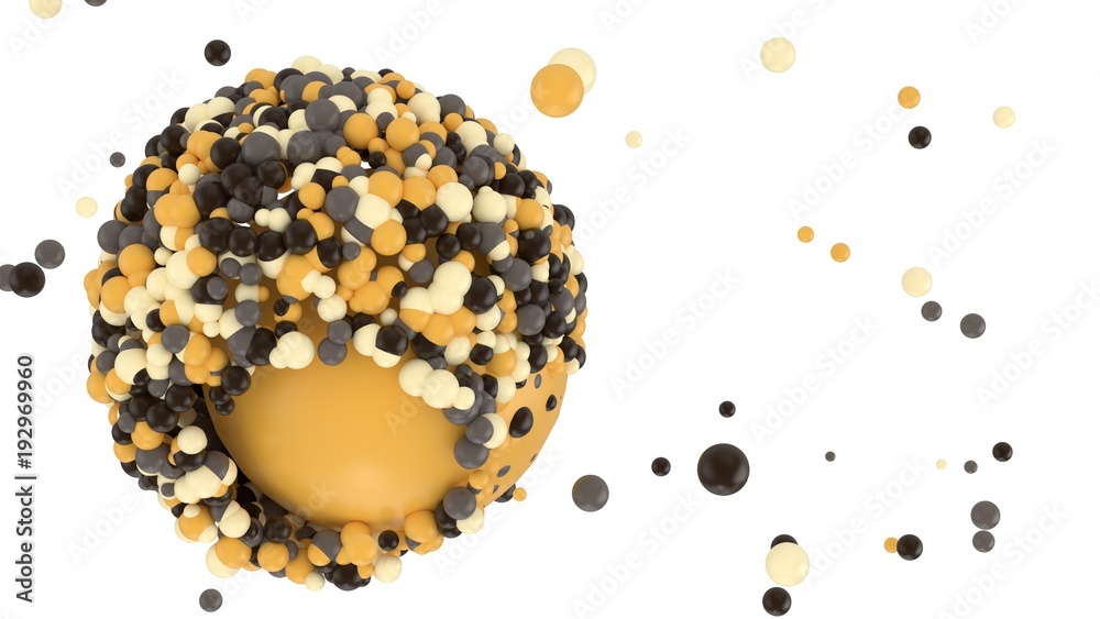 3d illustration of abstract atomic or molecular structures of different ...