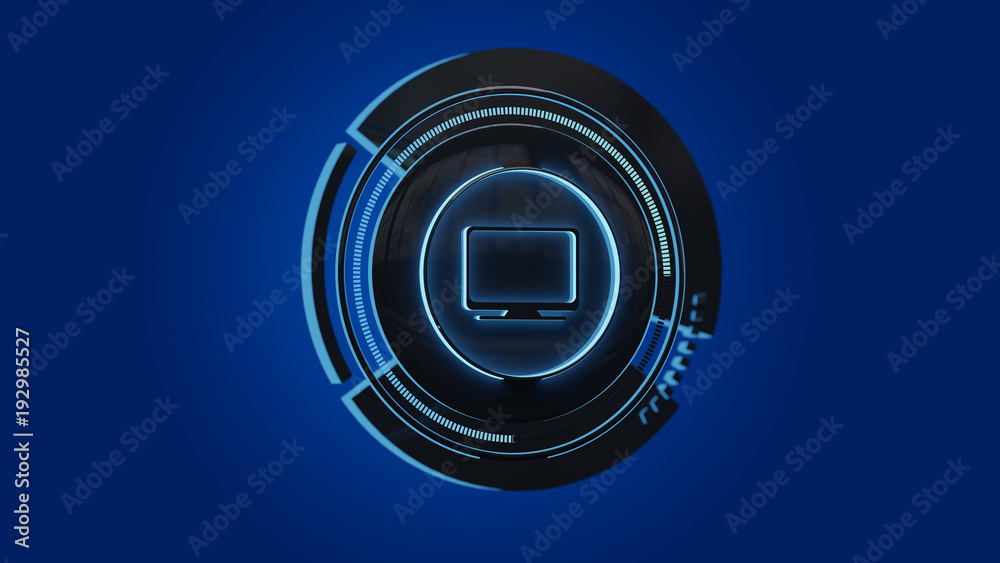 Shinny technologic computer button isolated on an uniform background ...