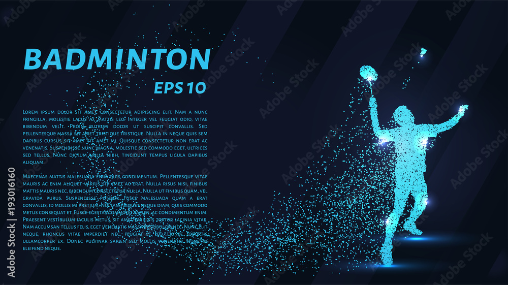Badminton consists of particles. Badminton consists of dots and circles ...