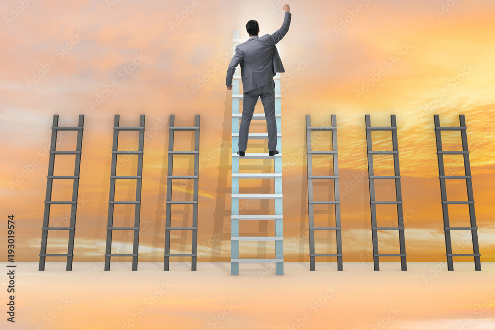 Career progression concept with various ladders Stock Photo | Adobe Stock