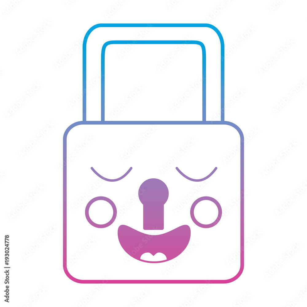 safety lock happy emoji icon image vector illustration design blue to ...