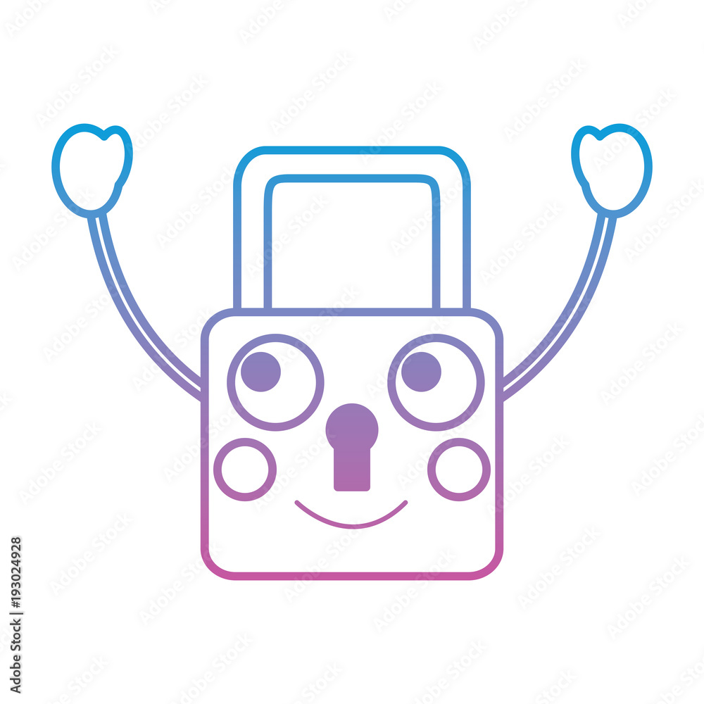 safety lock happy emoji icon image vector illustration design blue to ...