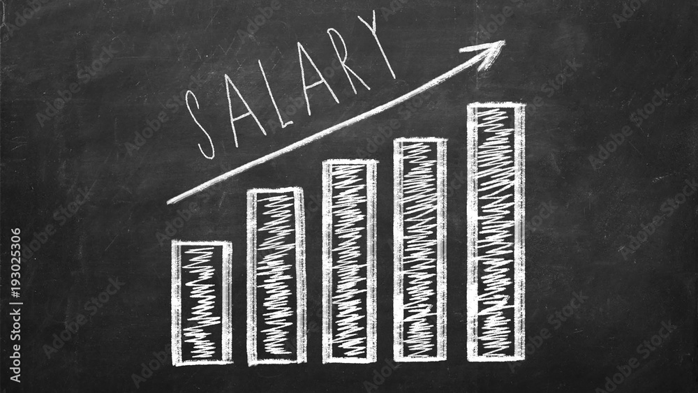 Diagram with arrow showing growth of salary Stock Illustration | Adobe ...