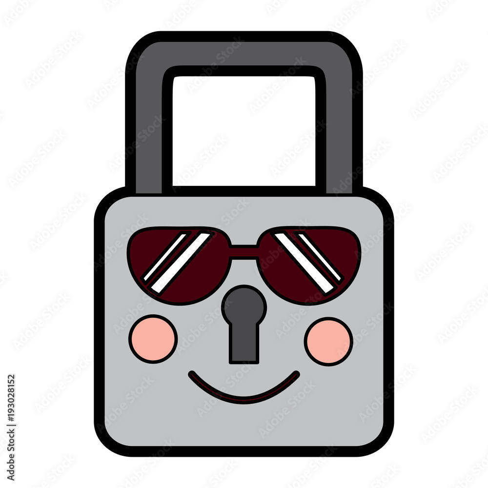 safety lock sunglasses emoji icon image vector illustration design ...