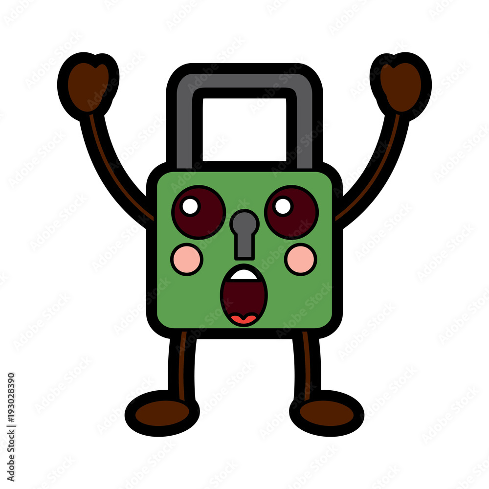 safety lock surprised emoji icon image vector illustration design Stock ...