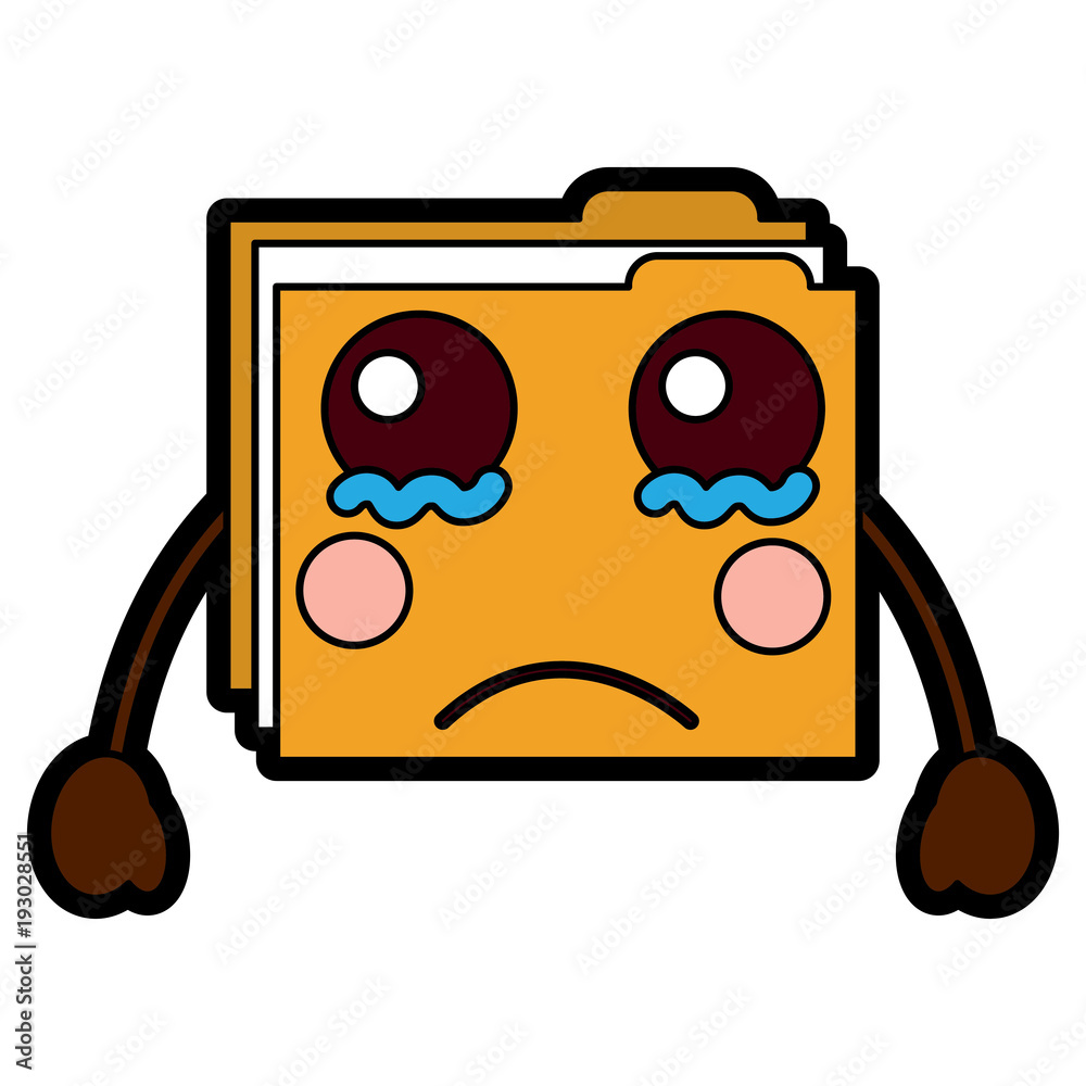 file folder sad emoji icon image vector illustration design Stock ...
