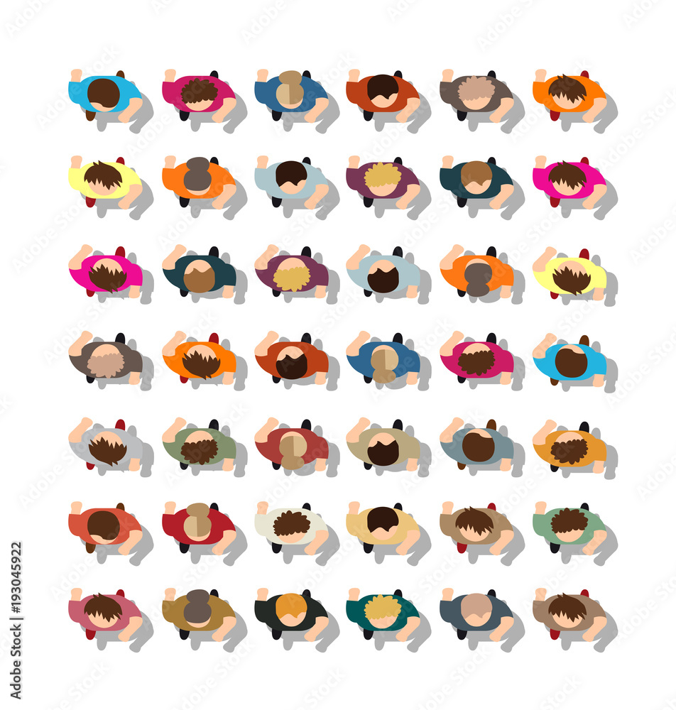 Top view people walking Stock Vector | Adobe Stock