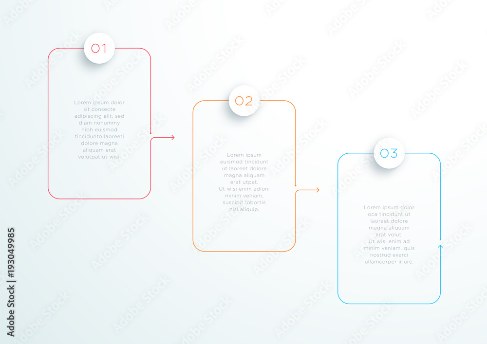 3 Step Vector Flat Thin Line Text Boxes Linked Together Stock Vector ...
