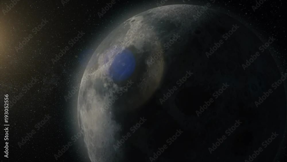 Moon Phases Realistic Fit Height Loop. Animation moon phases with light ...