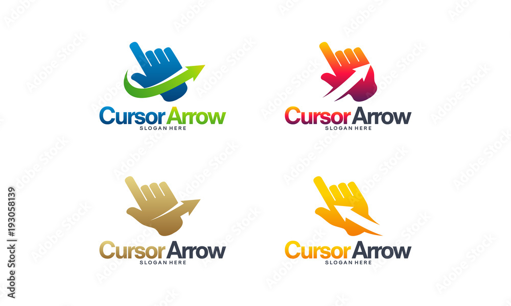 Arrow Cursor Logo designs concept vector, Fast Cursor logo template ...