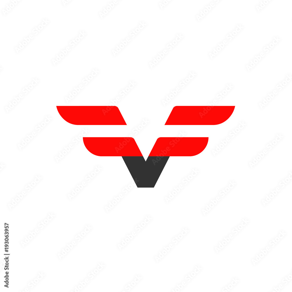 Letter V Wings Logo Stock Vector | Adobe Stock