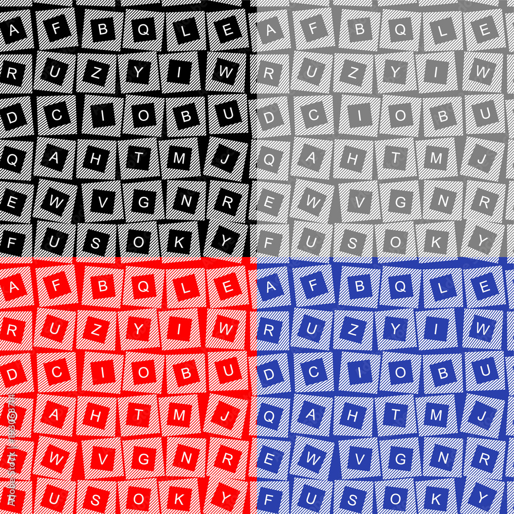 seamless texture of letters in squares located in different directions ...